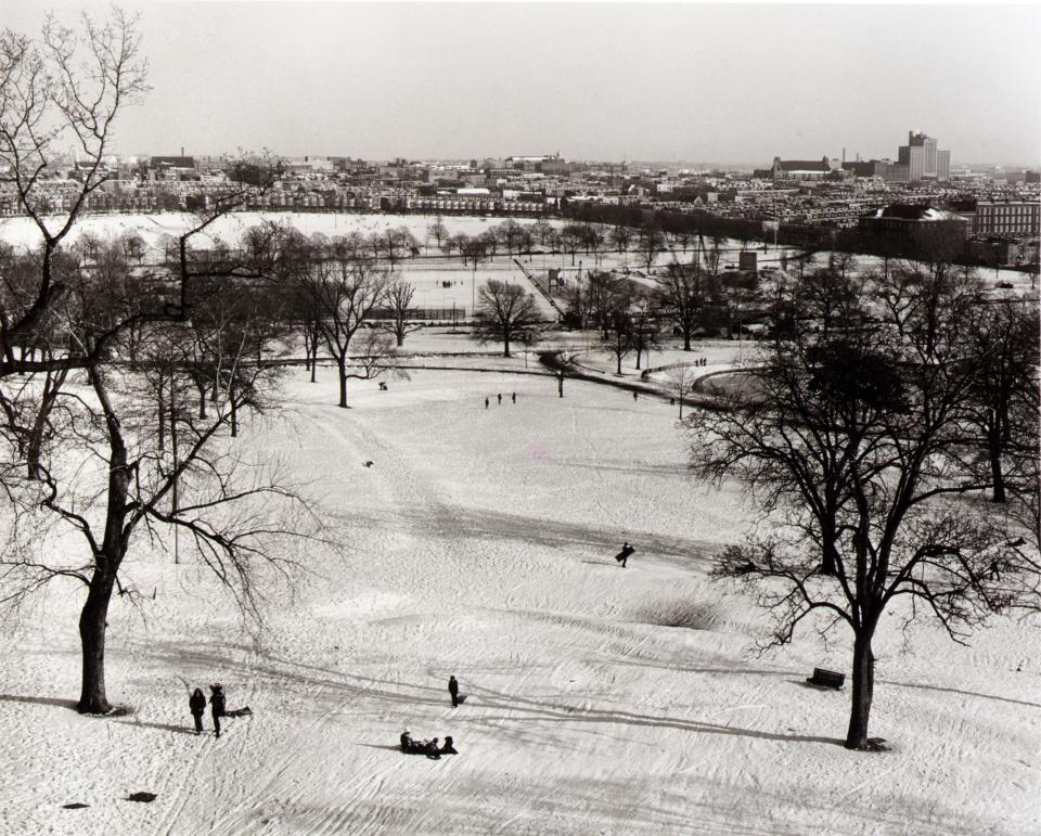 View of Patterson Park looking South from the top of the Pagoda ...