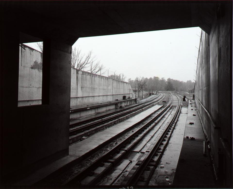 East Line emerging from underground west of Decatur Station ...