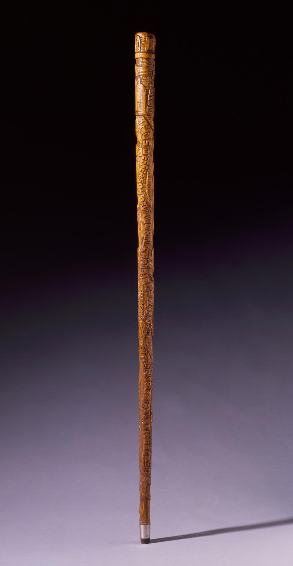 Cane inscribed THIS CANE WAS CUT NEAR JEFFERSONS TOMB | Smithsonian ...