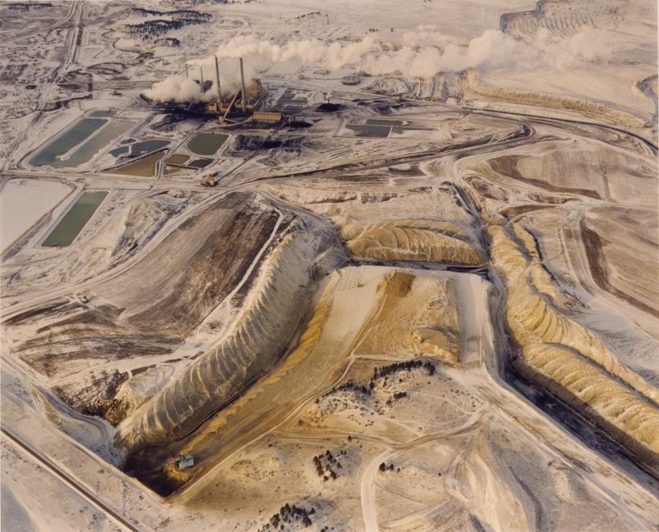 Coal Strip Mine, Power Plant and Waste Ponds. January, 1984 from the ...
