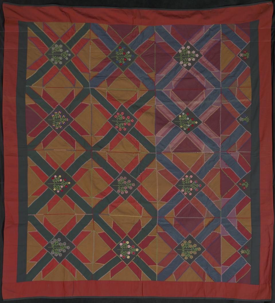 Mennonite Quilt with Embroidered Flowers | Smithsonian American Art Museum