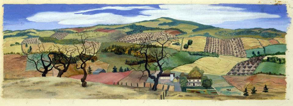 Landscape (mural study, Cornelia, Georgia Post Office) | Smithsonian ...