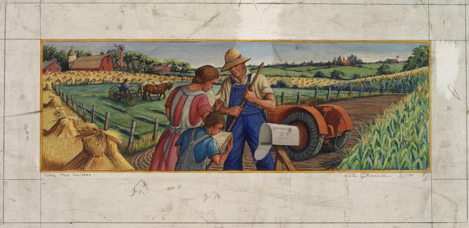 Rural Free Delivery (mural study, Leon, Iowa Post Office) | Smithsonian ...