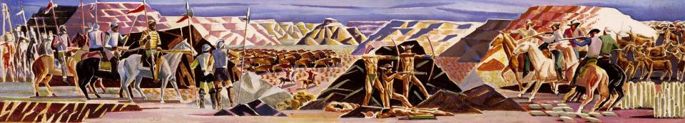 Coronado's Exploration Party in the Palo Duro Canyon (Mural Study ...