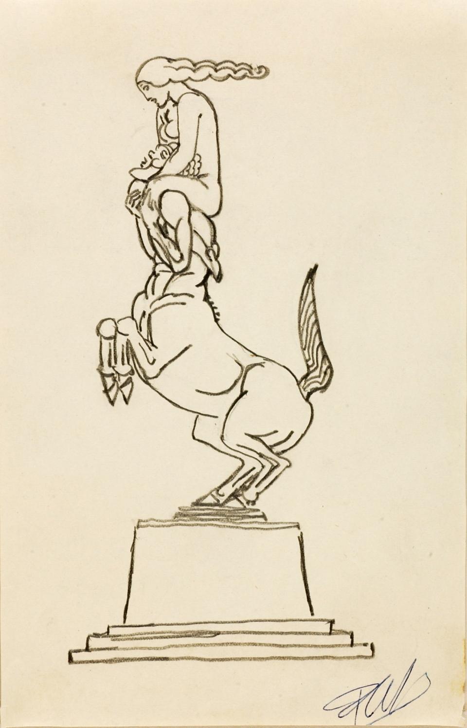 (Centaur and Nymph) {recto-A} (Centaur and Nymph) {verso-B ...
