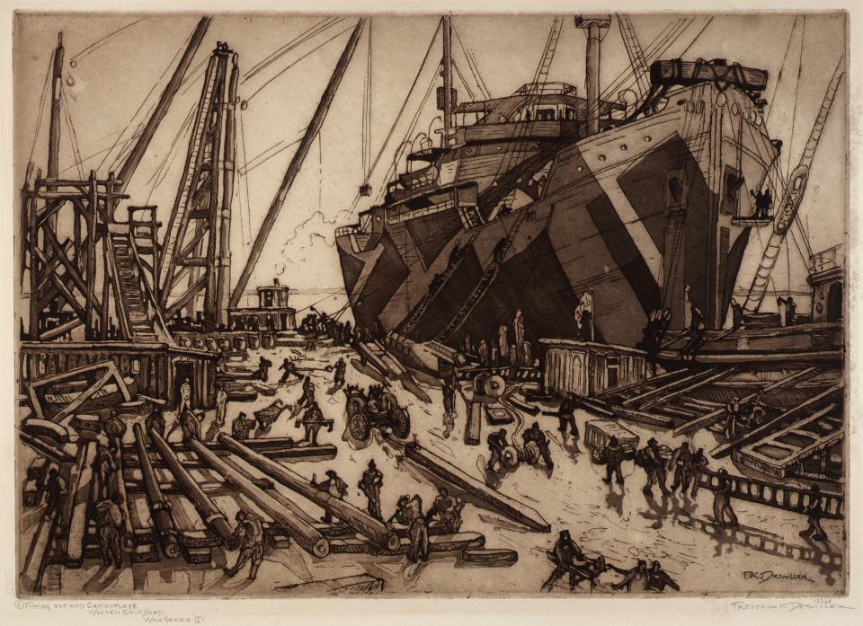 Fitting Out and Camouflage Wooden Ship Yard | Smithsonian American Art ...