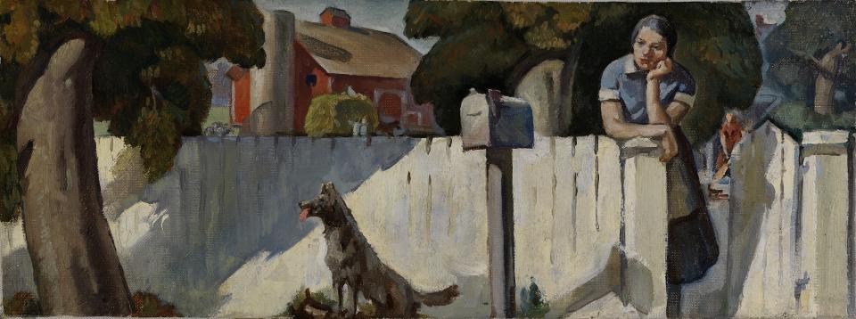 Waiting for the Mail (mural study, Nappanee, Indiana Post Office ...