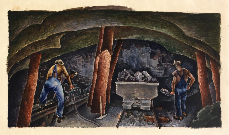 Mining in Illinois (mural study, Eldorado, llinois Post Office ...