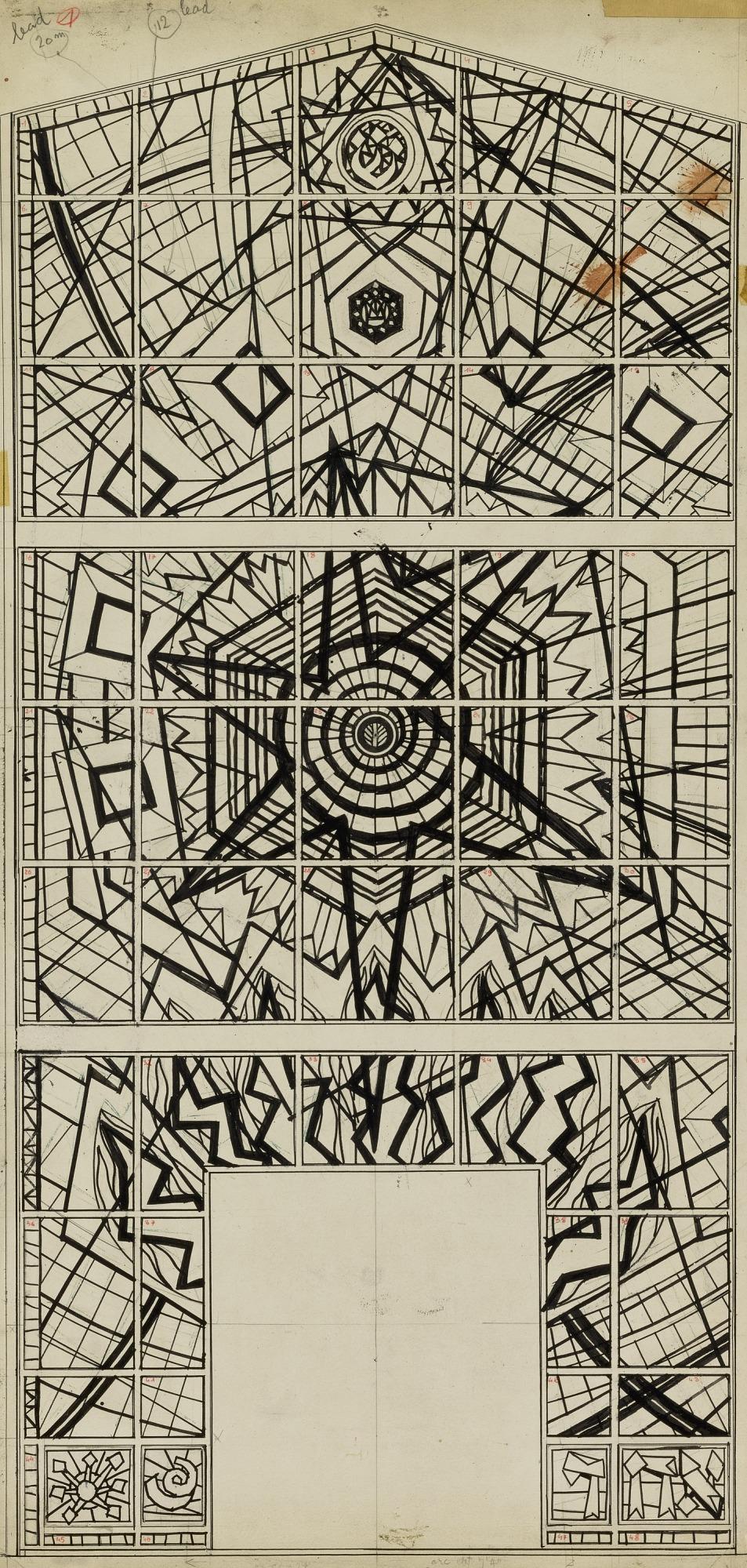 Left Side Panel, Design Drawing in Line | Smithsonian American Art Museum