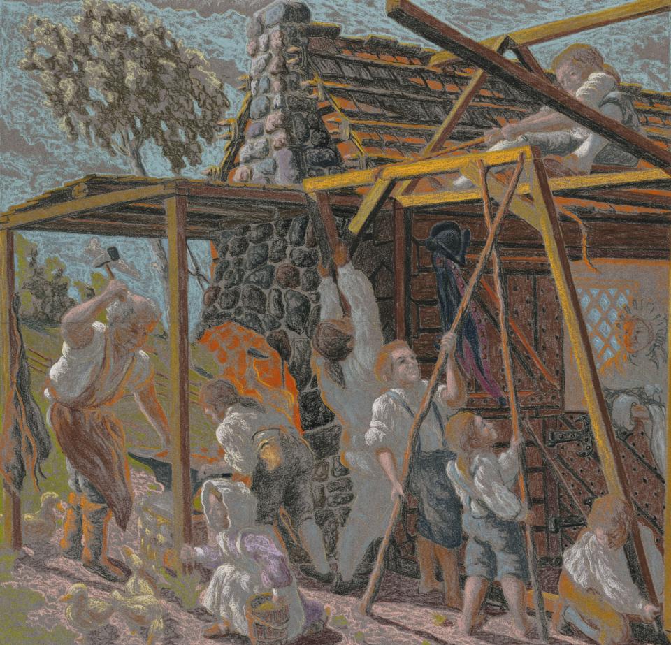 The History of Labor in America, The 18th Century: Settlement (mural ...