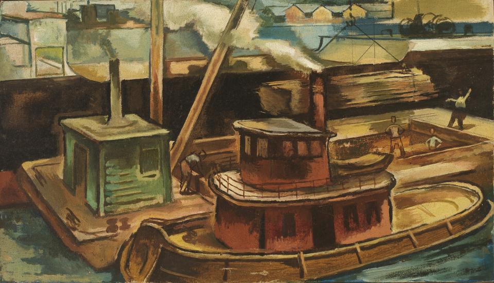 Philadelphia Docks (mural study, #2) | Smithsonian American Art Museum
