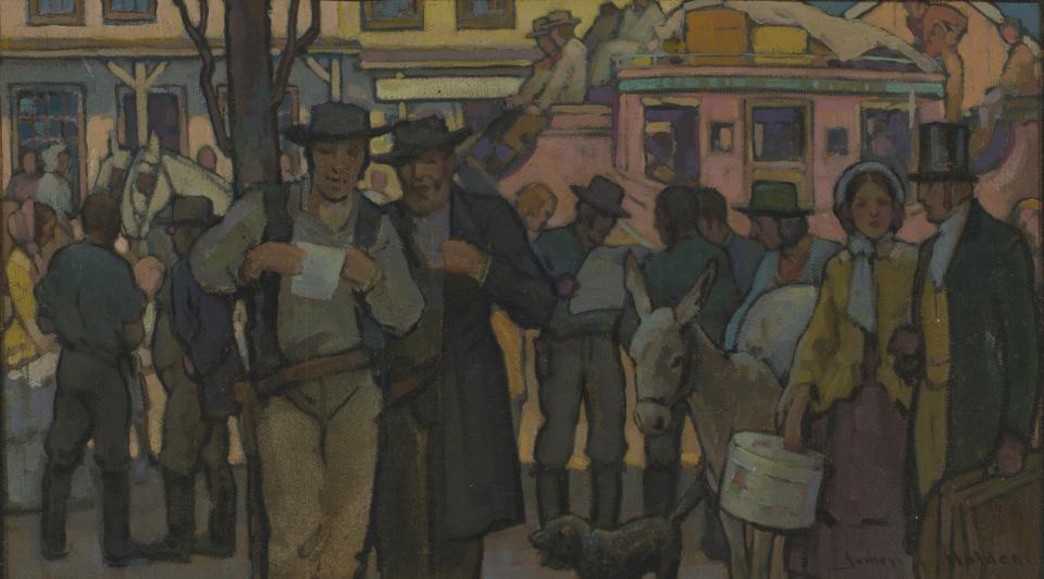 Arrival of the Stage (mural study, Turlock, California Post Office ...