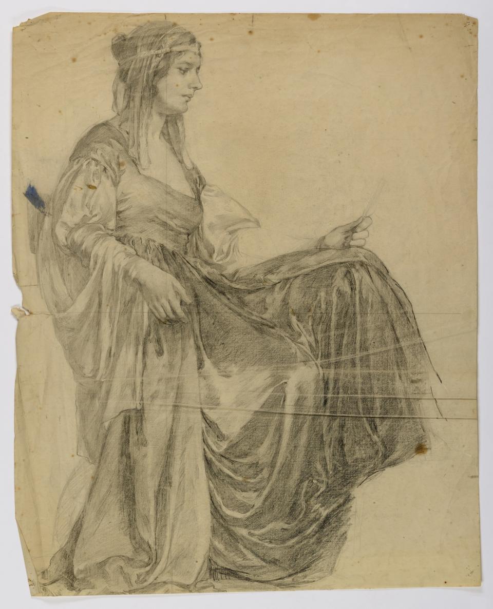 Untitled (Seated Draped Female Figure, Profile) | Smithsonian American ...