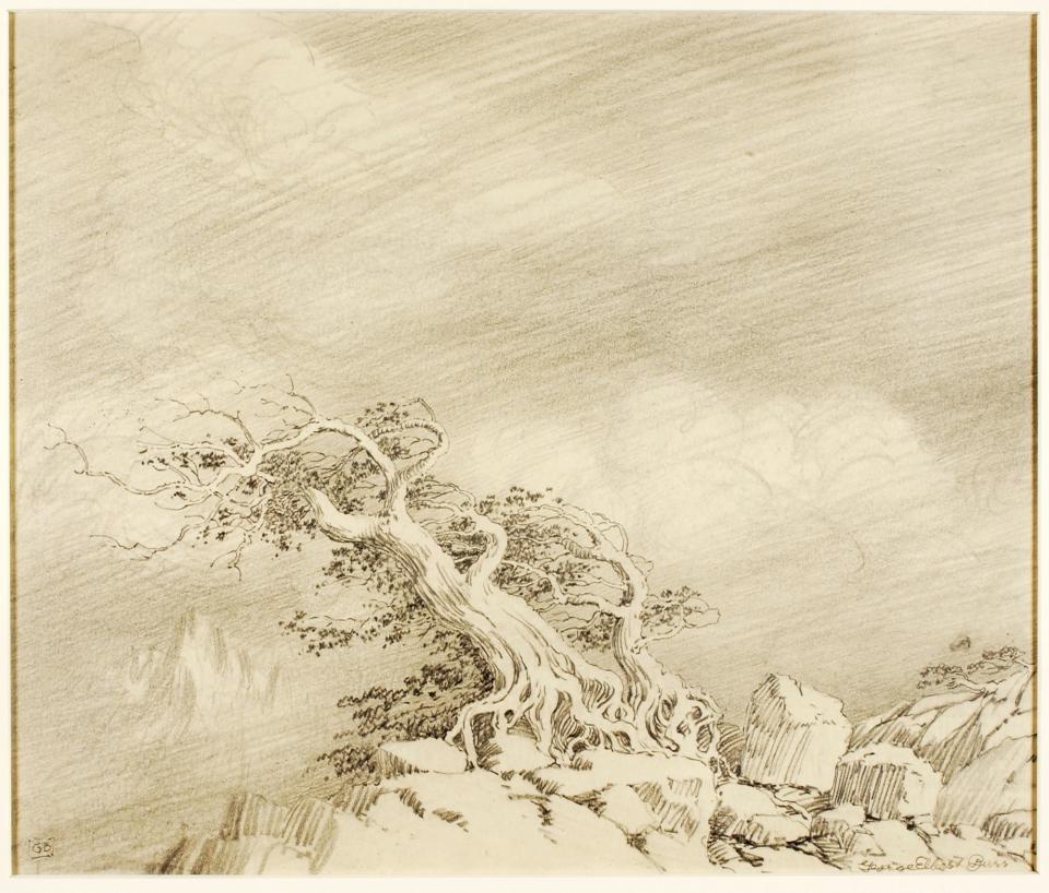 Untitled (transfer drawing for Storm near Timberline) | Smithsonian ...