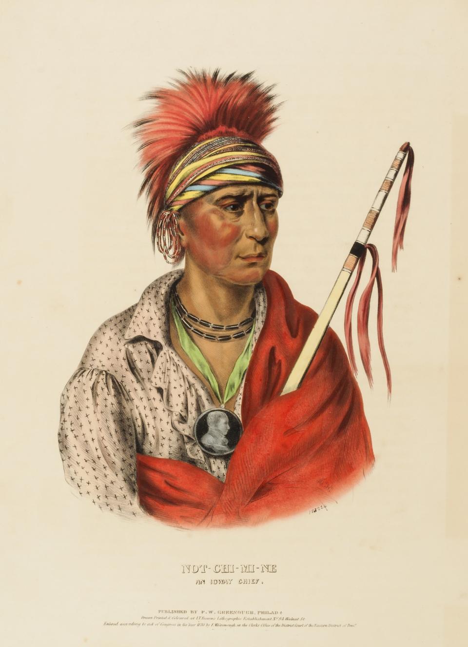 NOT-CHI-MI-NE. AN IOWAY CHIEF., from History of the Indian Tribes of ...