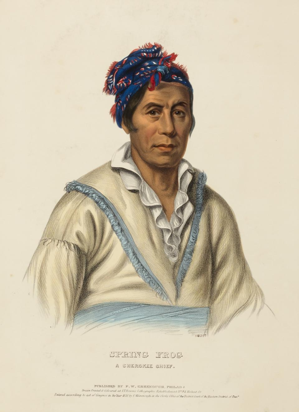 SPRING FROG. A CHEROKEE CHIEF, from History of the Indian Tribes of ...