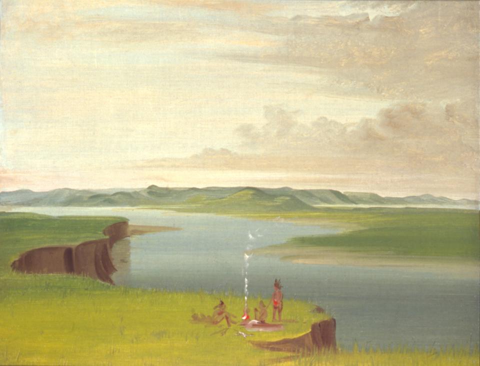 Prairie Bluffs at Sunrise, near the Mouth of the Yellowstone River ...