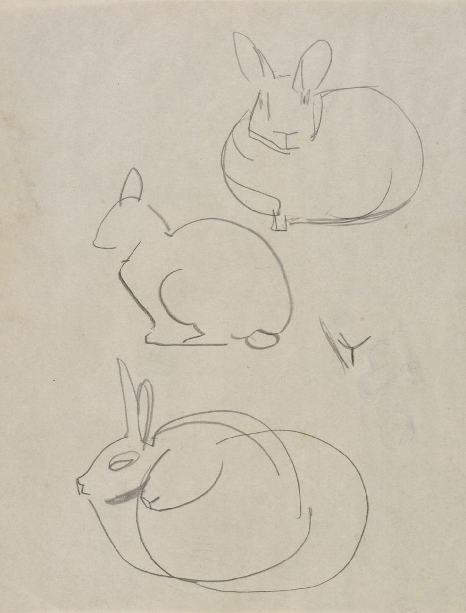 Sketch of Three Bunnies | Smithsonian American Art Museum