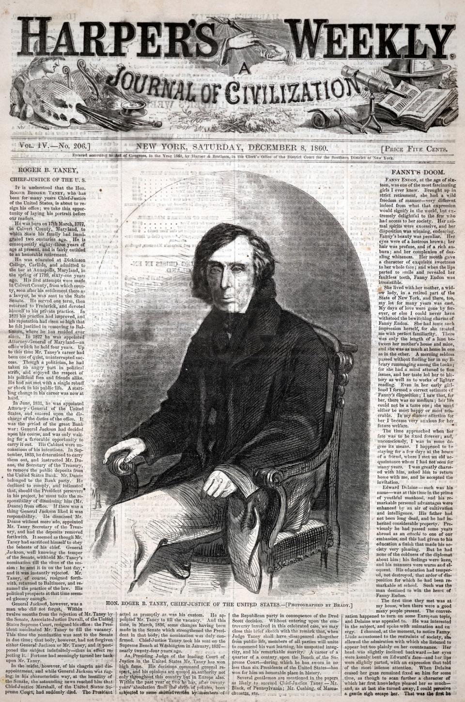 Hon. Roger B. Taney, Chief-Justice of the United States, from Harper's ...