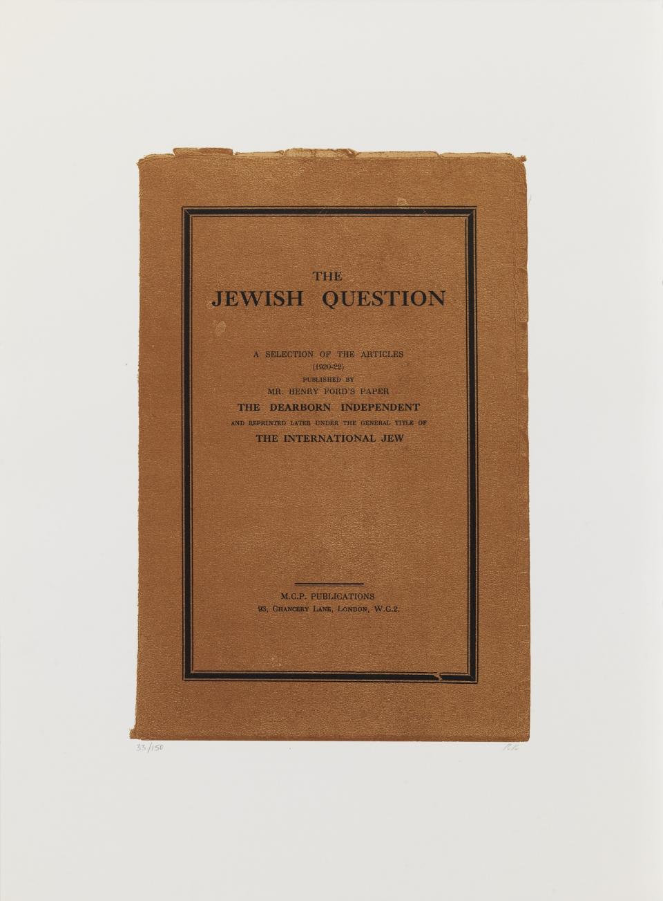 The Jewish Question (xxix), from the series In Our Time: Covers for a ...