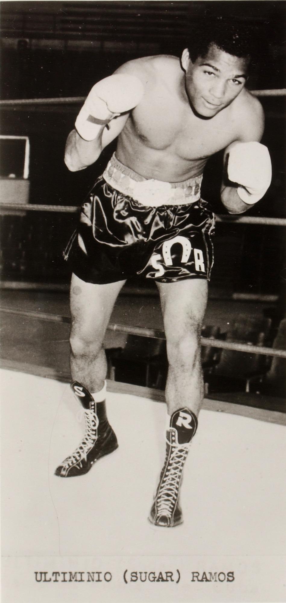 Ultiminio (Sugar) Ramos, full length portrait as boxer in ring ...